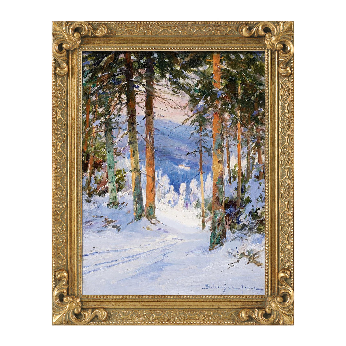 Antique Gold Frame for Canvas Painting, Baroque Ornate Open Back Frame ...